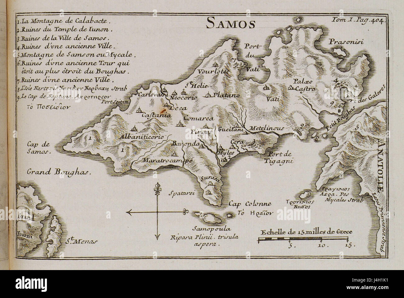 Island samos map hi-res stock photography and images - Alamy