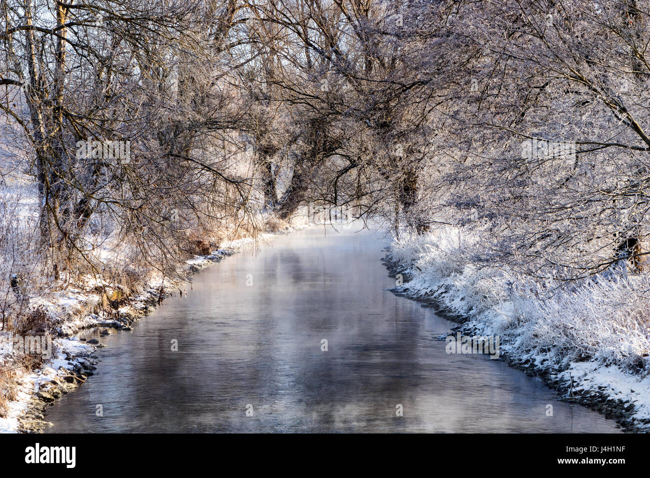 The Brenz river near Herbrechtingen, Germany in winter Stock Photo - Alamy