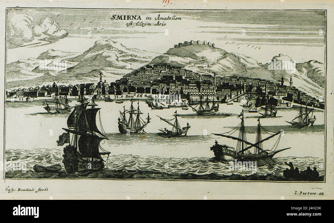 This image depicts Smirna (modern-day Izmir), an ancient city in ...