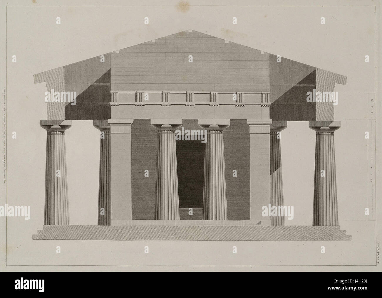 Section through the pronaos and the outer porticoes (2) Wilkins William ...