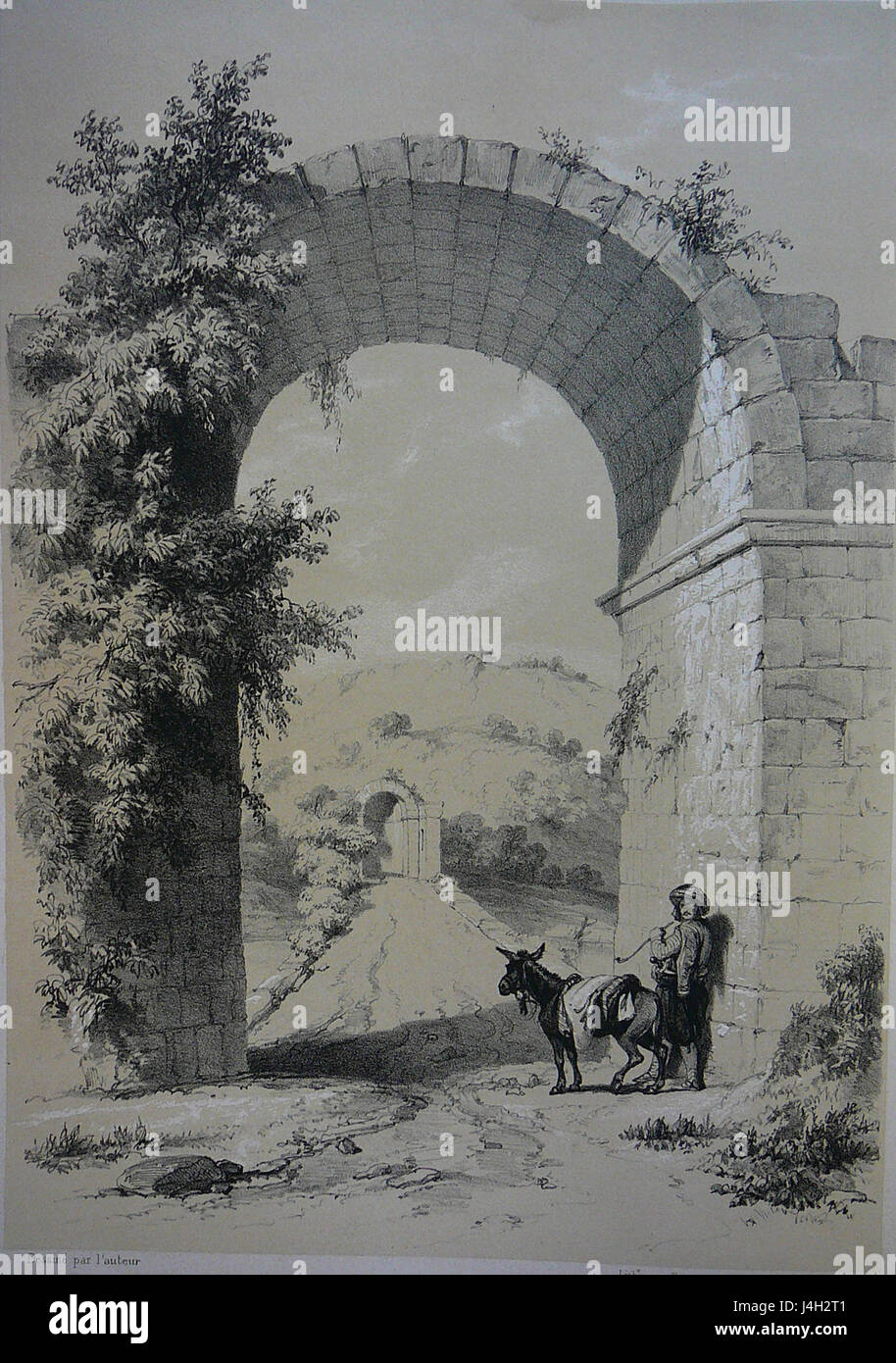 This drawing of the Sangarius Bridge depicts the historical structure ...