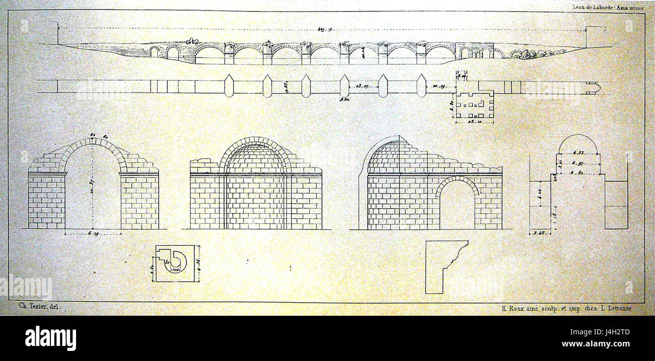 This drawing of the Sangarius Bridge, located in Turkey, captures the ...