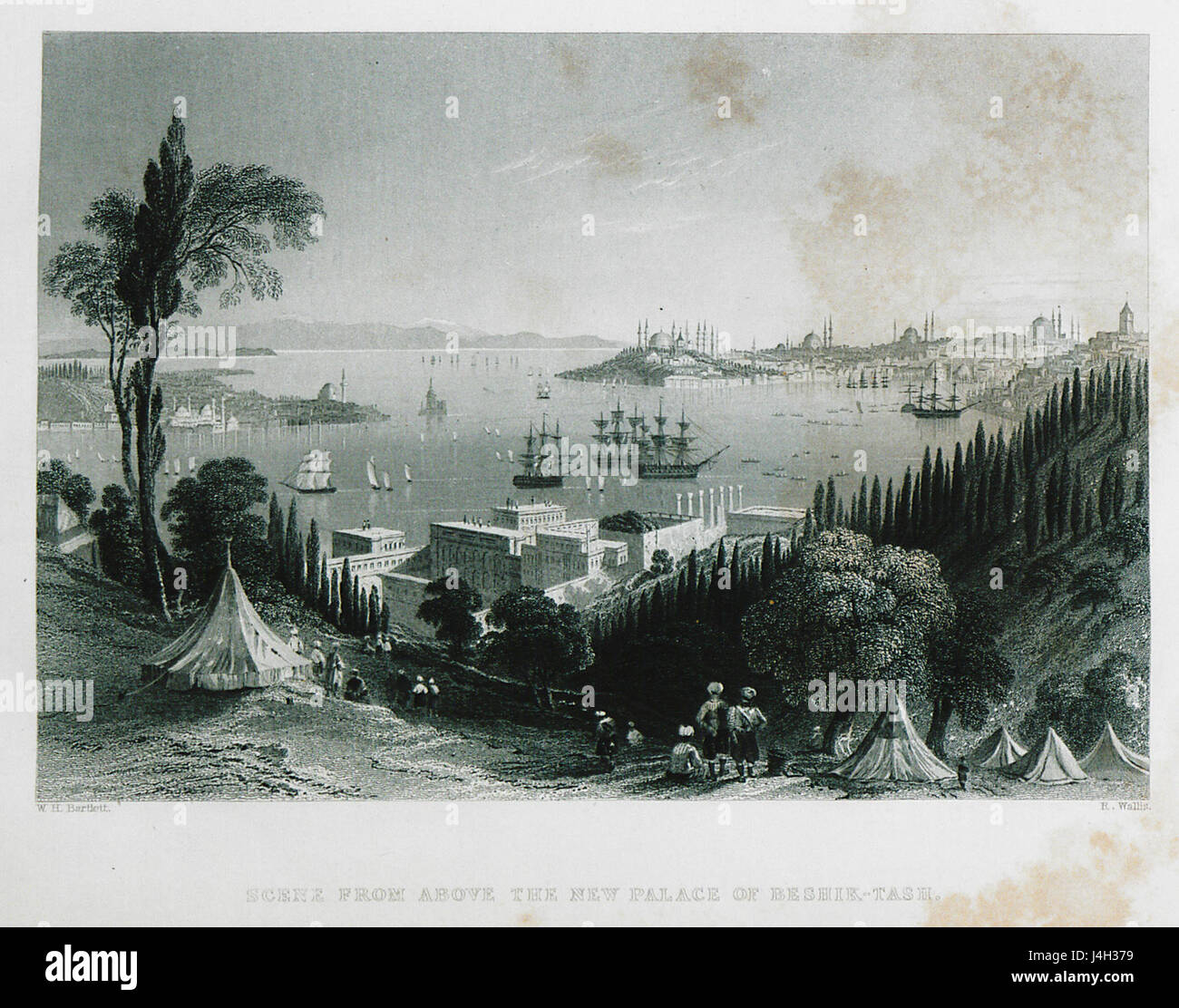 Scene from above the new Palace of Beshik tash Pardoe Julia 1839 Stock ...