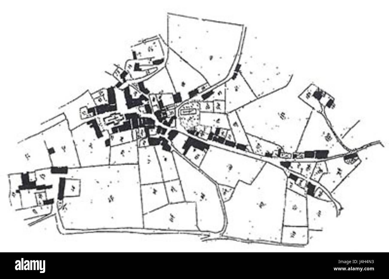A cadastral map from 1832 depicting the village of Sainte Colombe sur ...