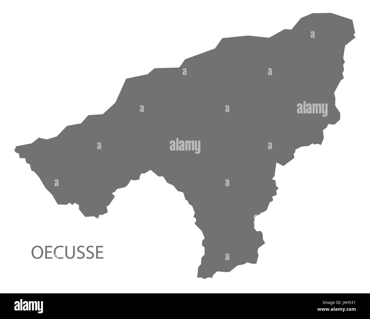 Oecusse East Timor map grey illustration silhouette Stock Vector Image ...