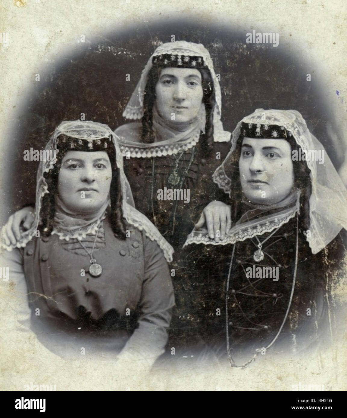 Sisters Ana, Babale, Ludmila Dvals. Circa 19th century photo Stock ...