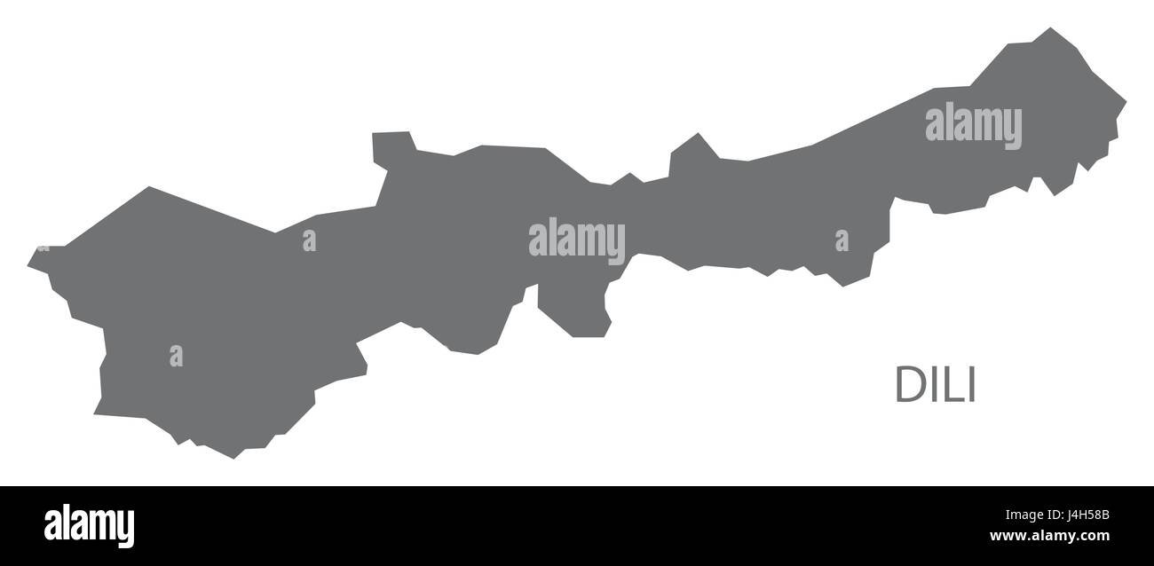 Dili East Timor map grey illustration silhouette Stock Vector Image ...