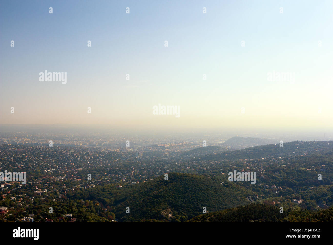 Panoramic, bird's eye view of Budapest, capital city of Hungary, Europe ...