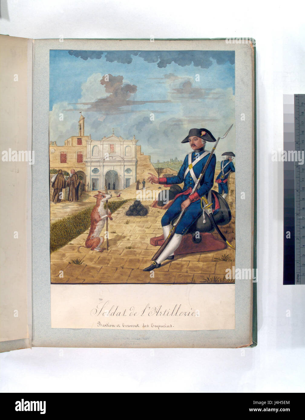 This image shows a soldier of the artillery stationed at the Bastion ...