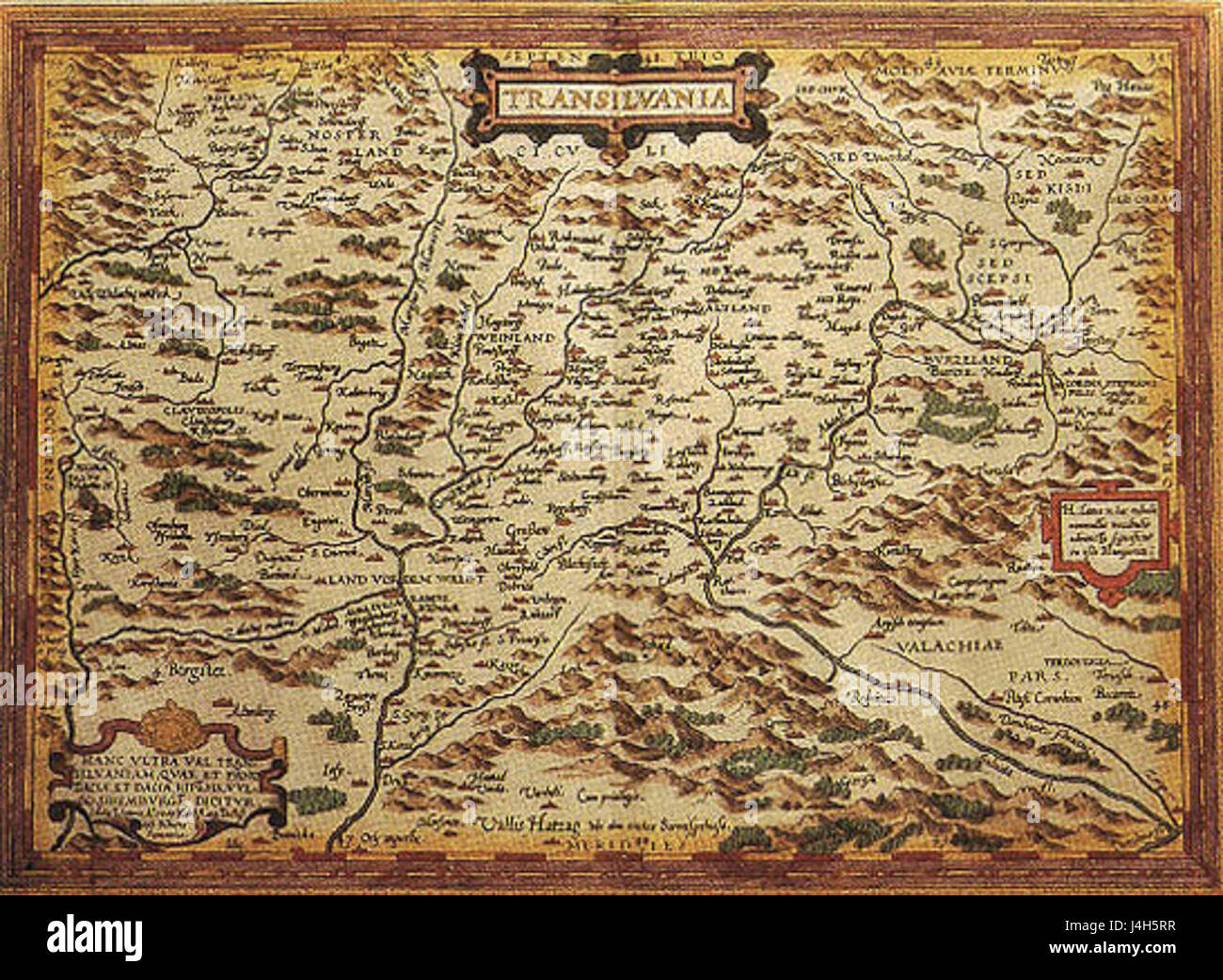 This map of Transylvania, attributed to Sambucus, provides a historical ...