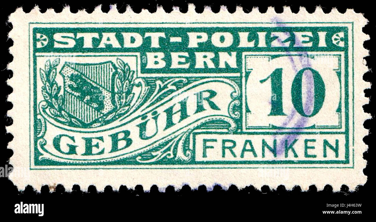 This is an image of a Swiss 10 Franc note issued in 1908, featuring ...