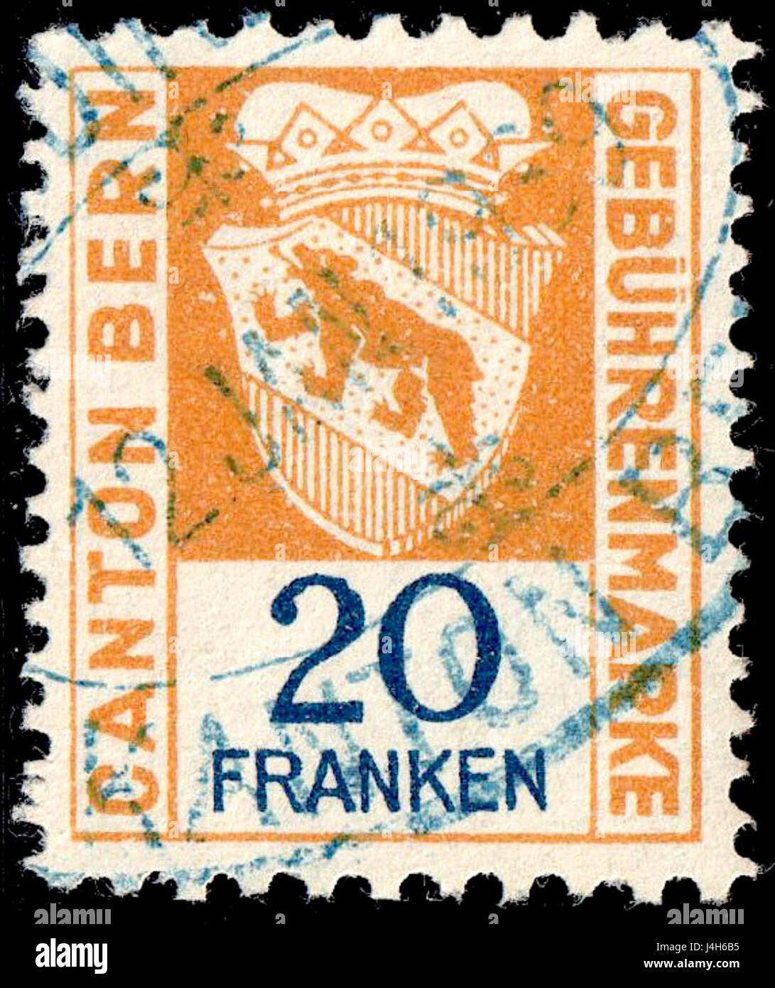 This Swiss 20 Franc banknote, issued in 1933 by the Bern branch ...