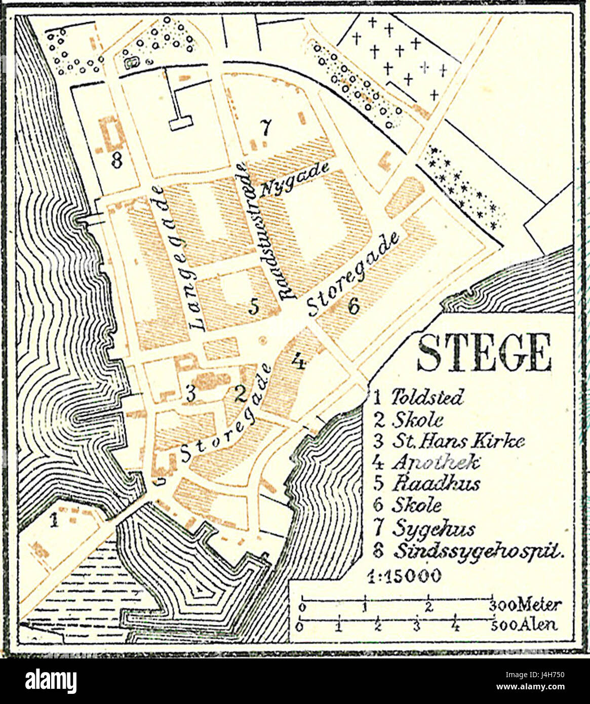 The Stege map from 1900 provides a historical view of the town of Stege ...