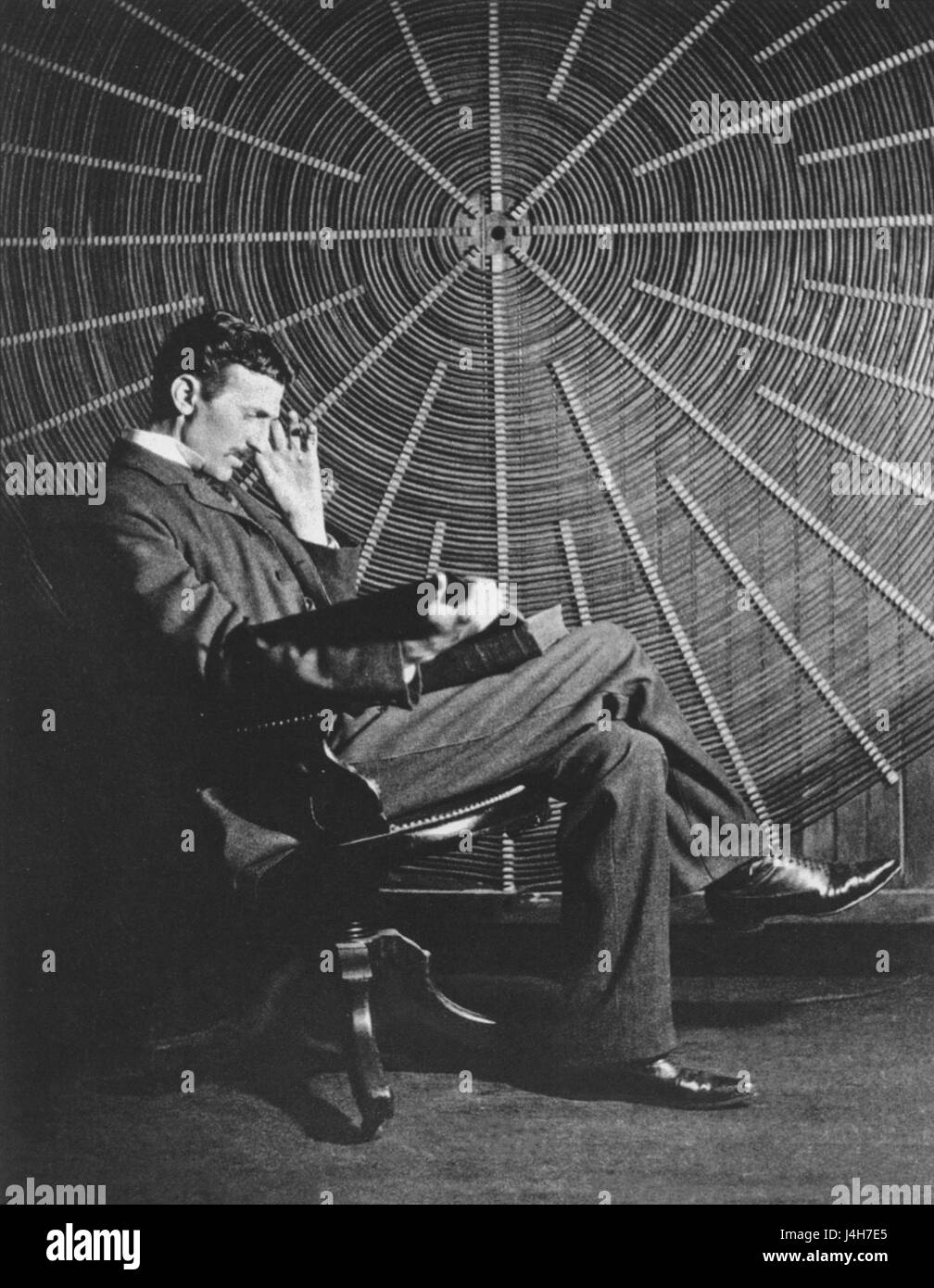 A title referring to Nikola Tesla, a renowned inventor and thinker who ...