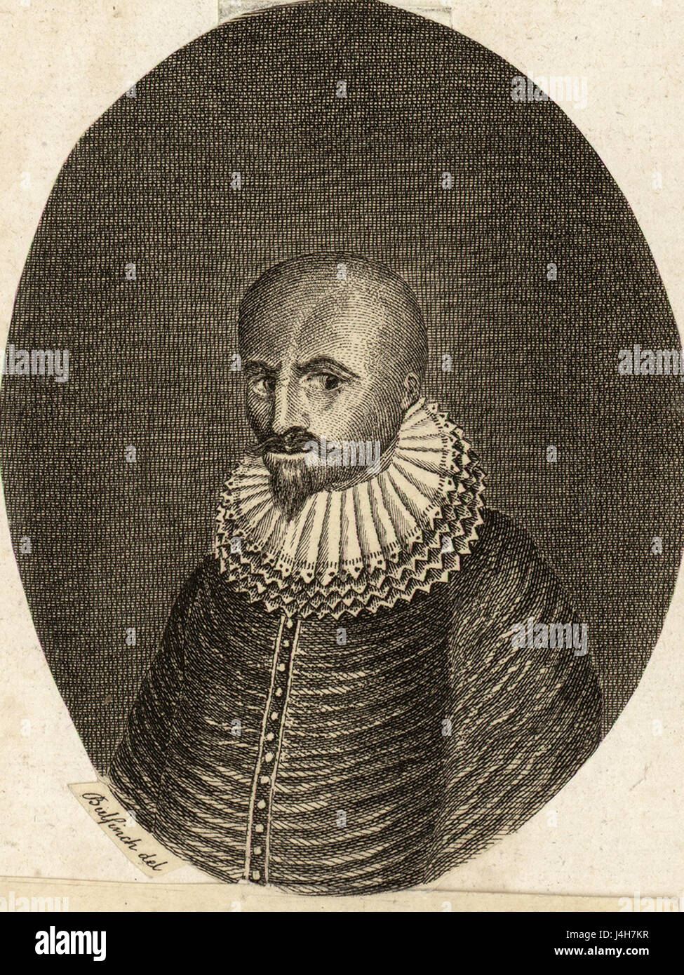 Sir Anthony Weldon is depicted in an engraving, highlighting his ...