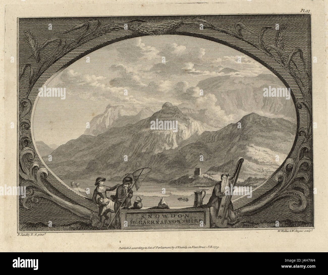 Snowdon, the highest mountain in Wales, is depicted in this work ...