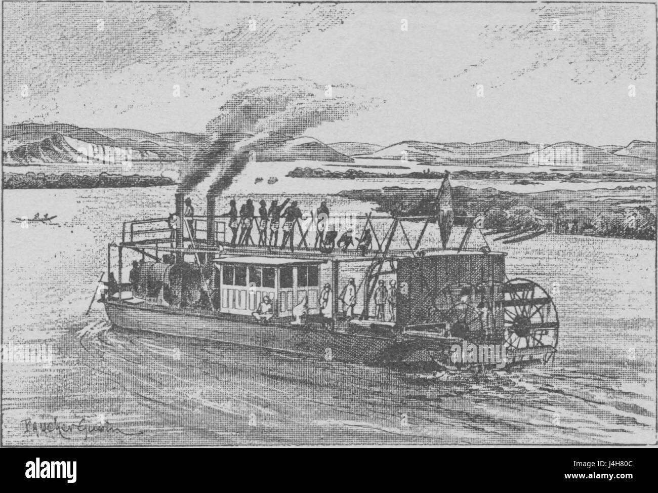 The 'Stanley' steamship, seen here on Stanley Pool, was an early vessel ...