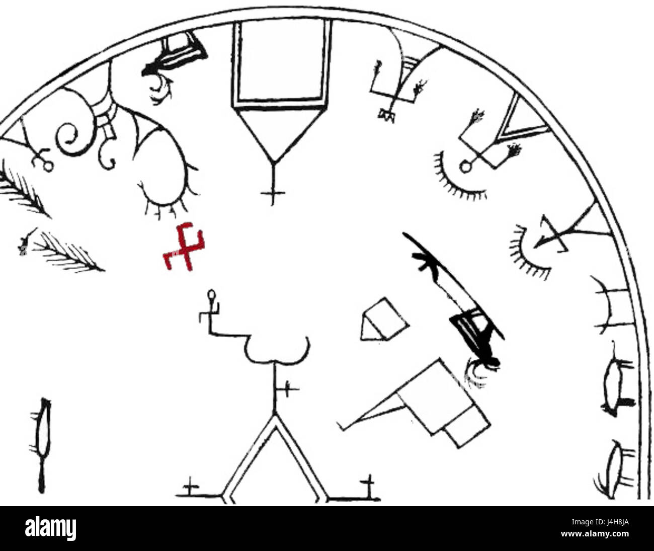 This image represents the Sami Thunder God, depicted with a double ...