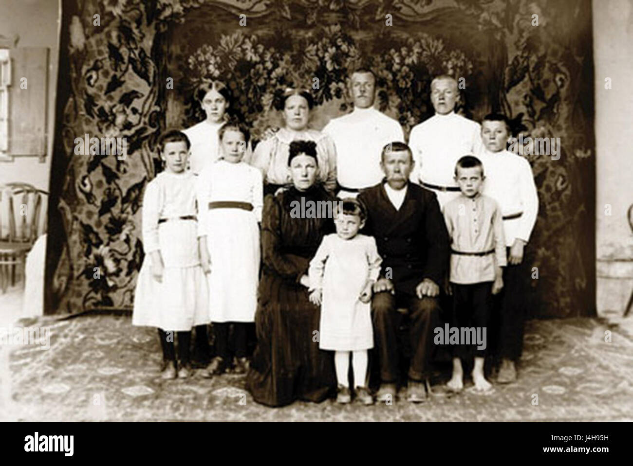 This photograph captures a Russian family from Turkestan, reflecting ...