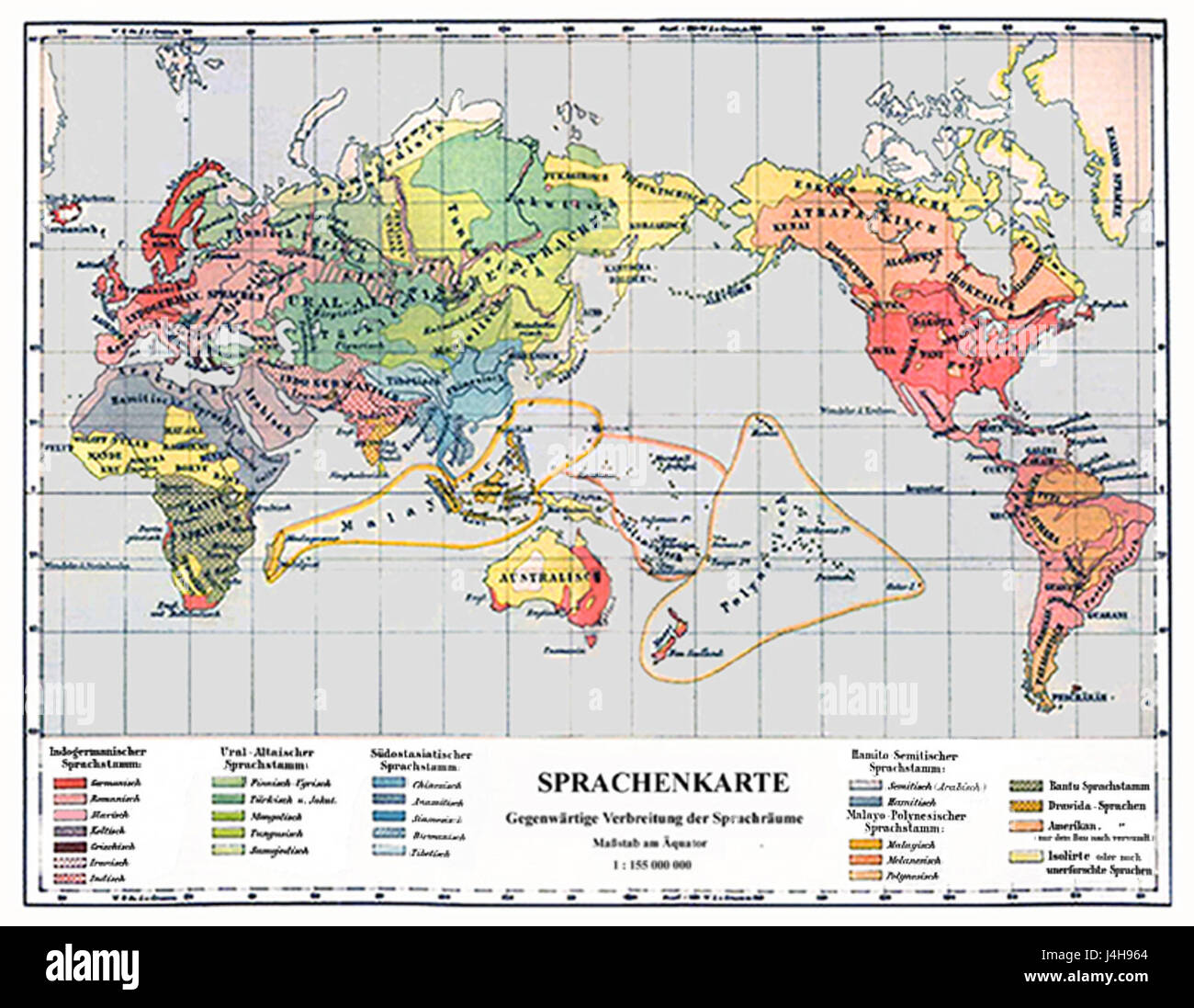 Sprachenkarte Farbkarte is a map illustrating linguistic distribution ...