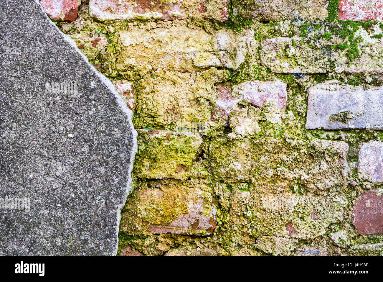 Abstract background texture with old mossy brick wall Stock Photo - Alamy