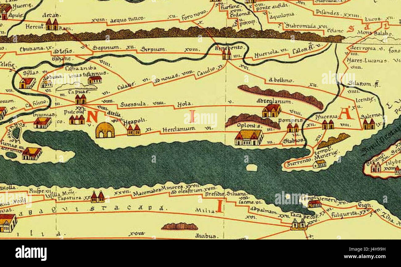 The 'Tabula Peutingeriana' is an ancient Roman map, and 'Zona Pompeia ...