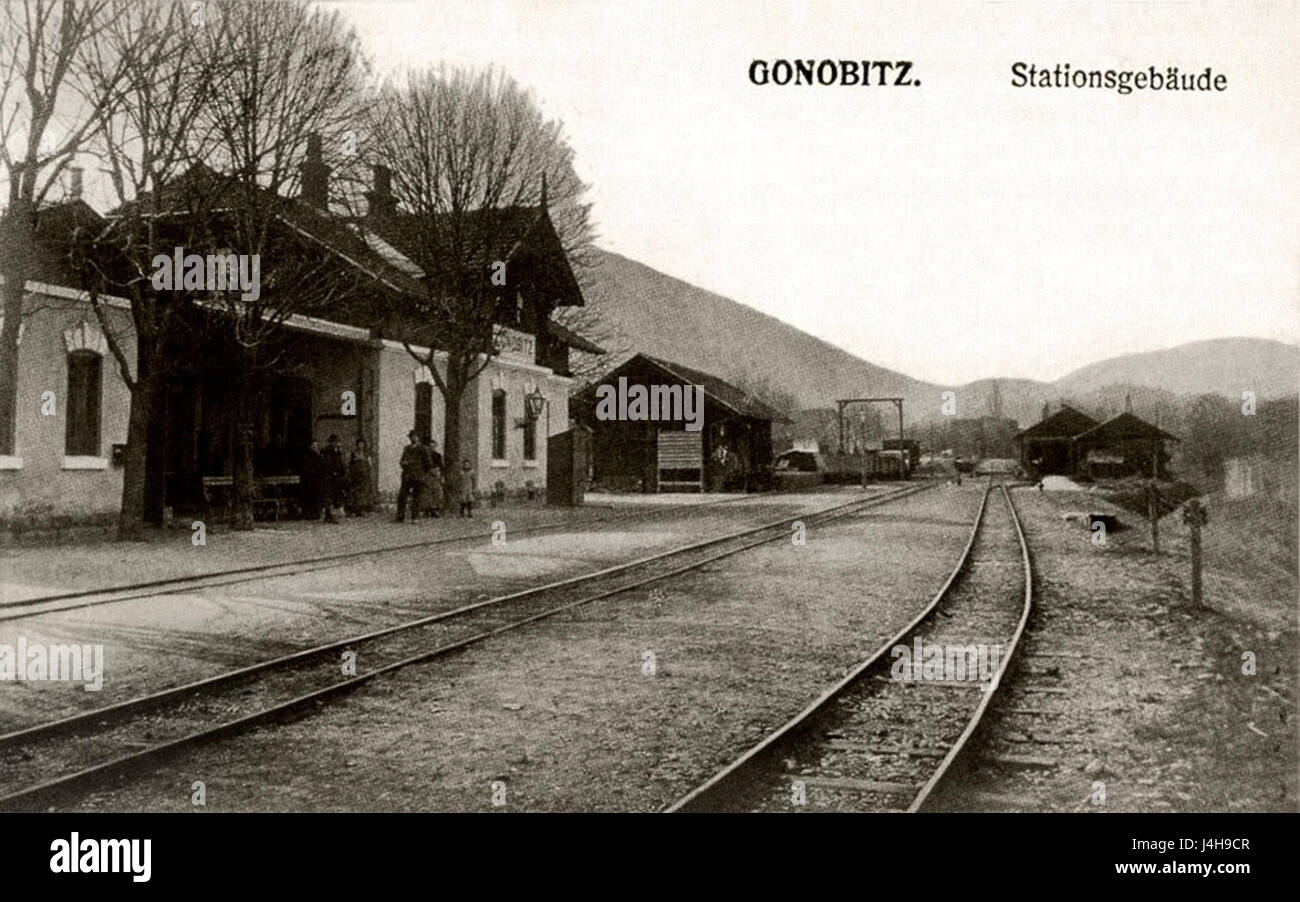 The former train station in Slovenske Konjice, also known as Gonobitz ...