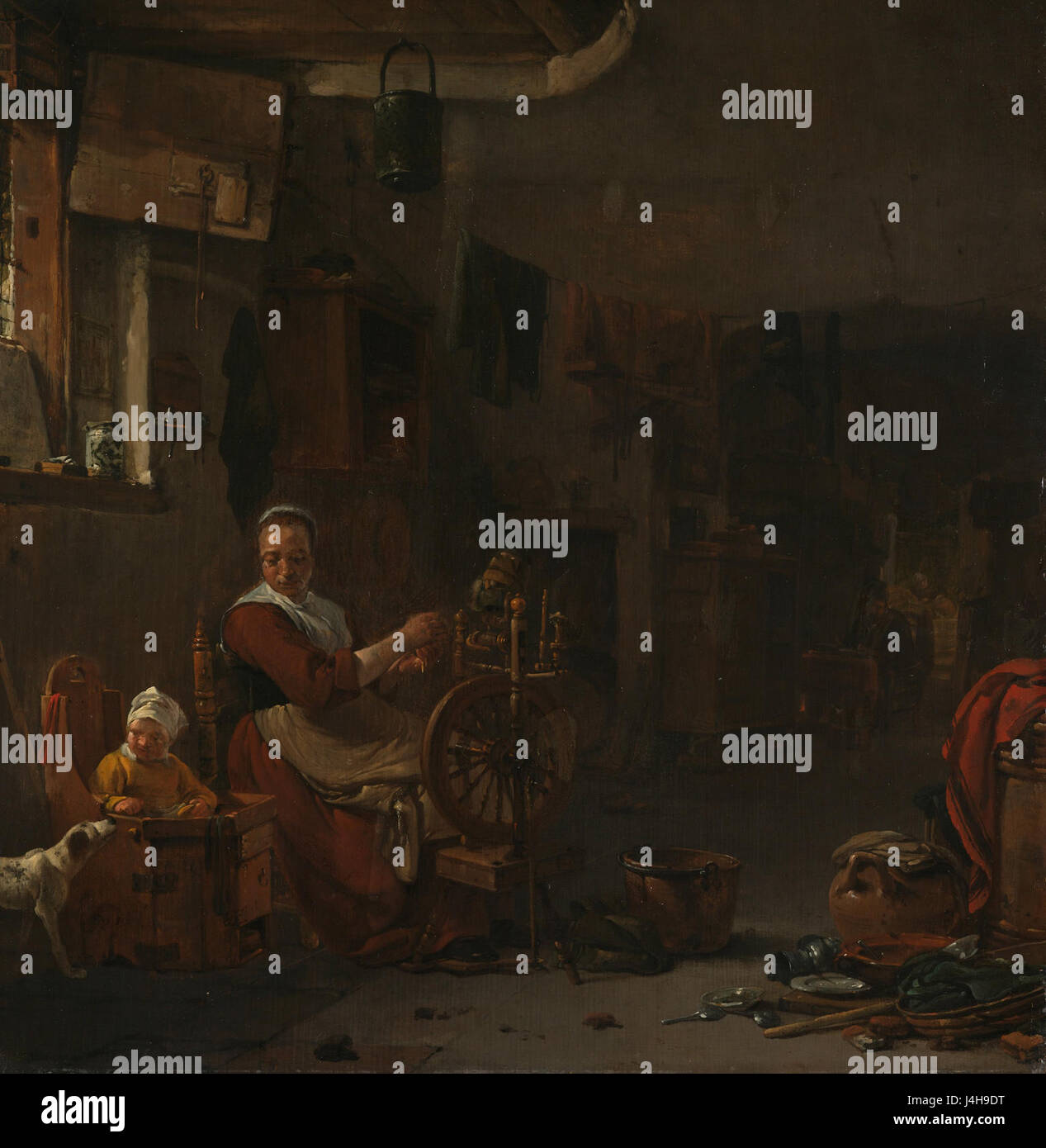 Spinnende boerin Rijksmuseum SK A 488 Stock Photo - Alamy