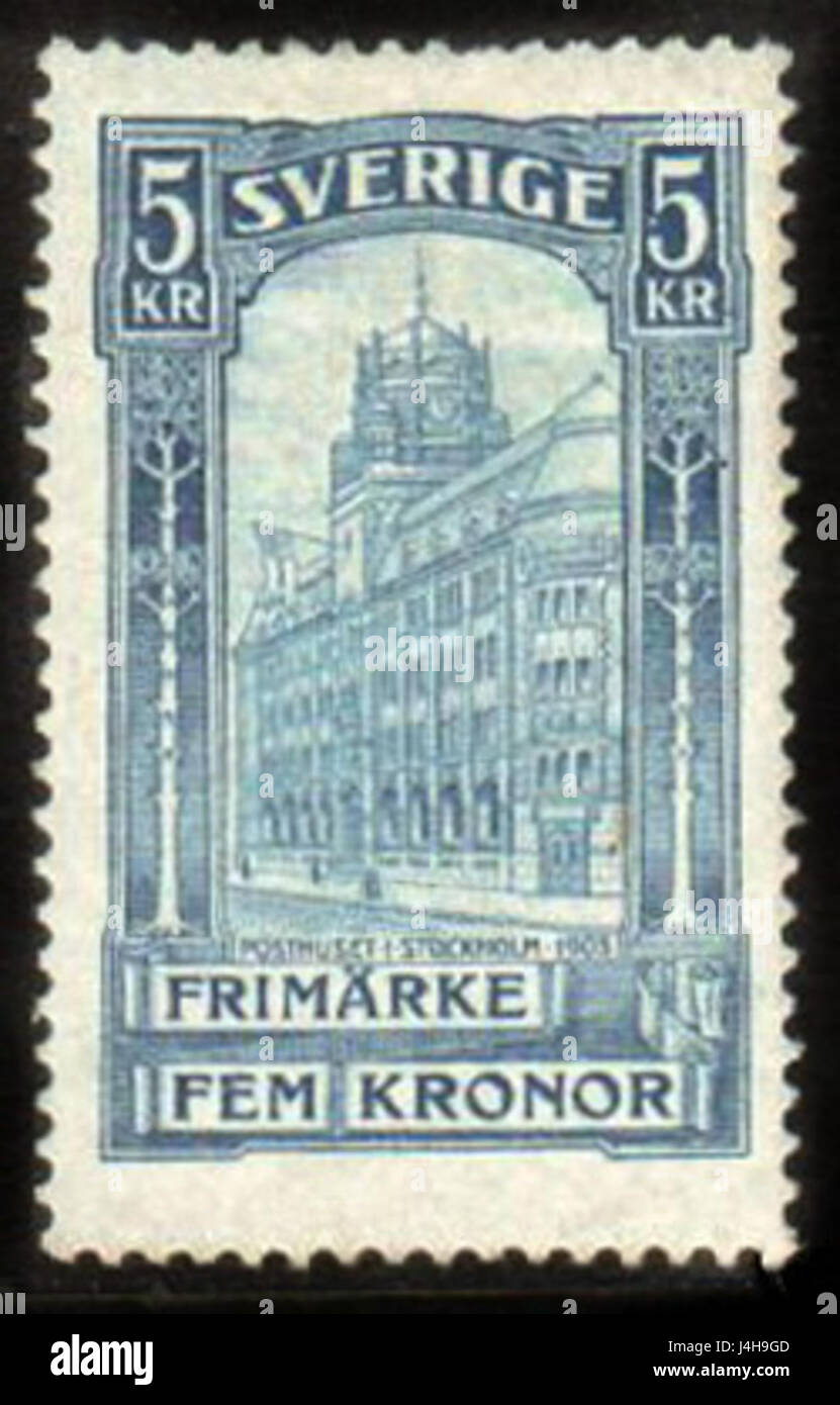 The 1903 Swedish stamp (Scott number 66) is a historic postal item ...