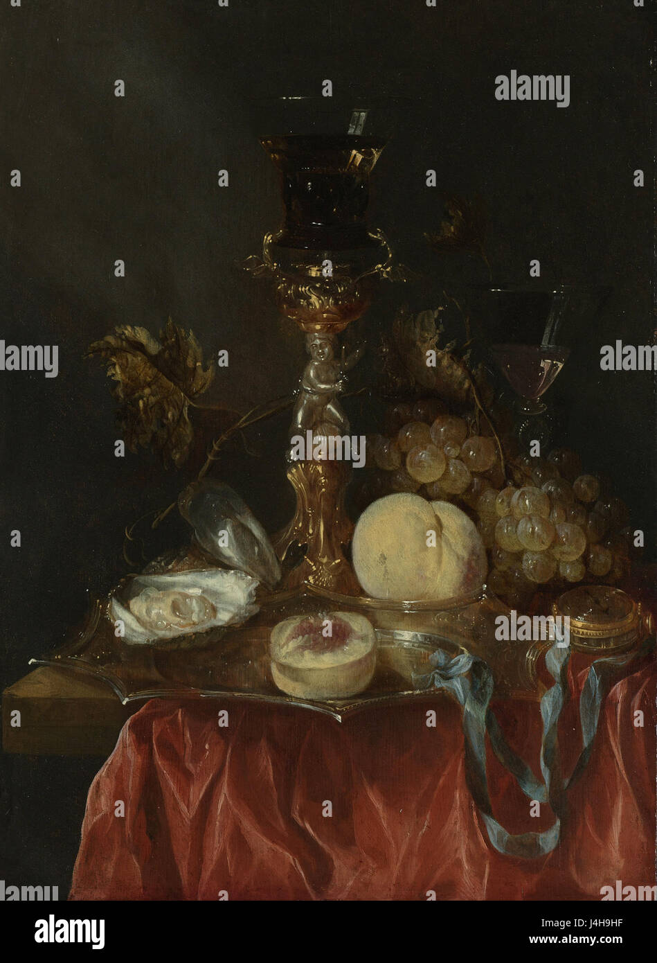 This still life, housed in the Rijksmuseum, features a gilded silver ...