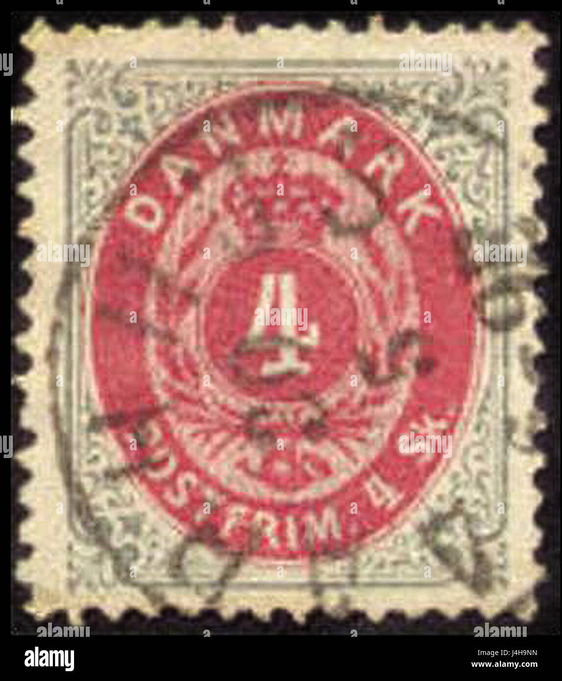 This stamp from Denmark, issued in 1870, is part of a series identified ...