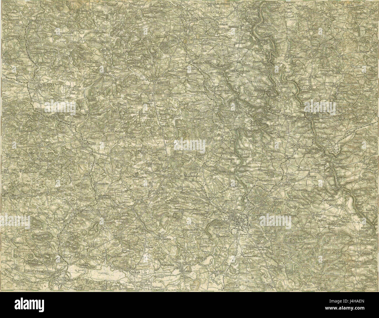 This special map, titled 'Spezialkarte Pisek und Blatna,' focuses on ...