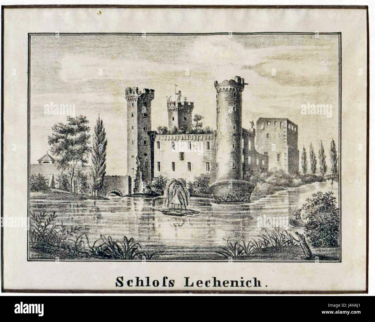 Schloss Lechenich Lithografie 1840 Stock Photo - Alamy