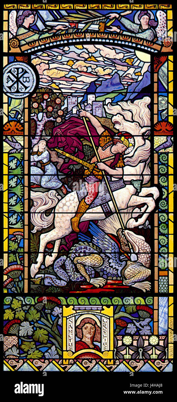 Saint georges dragon grasset begule Stock Photo - Alamy