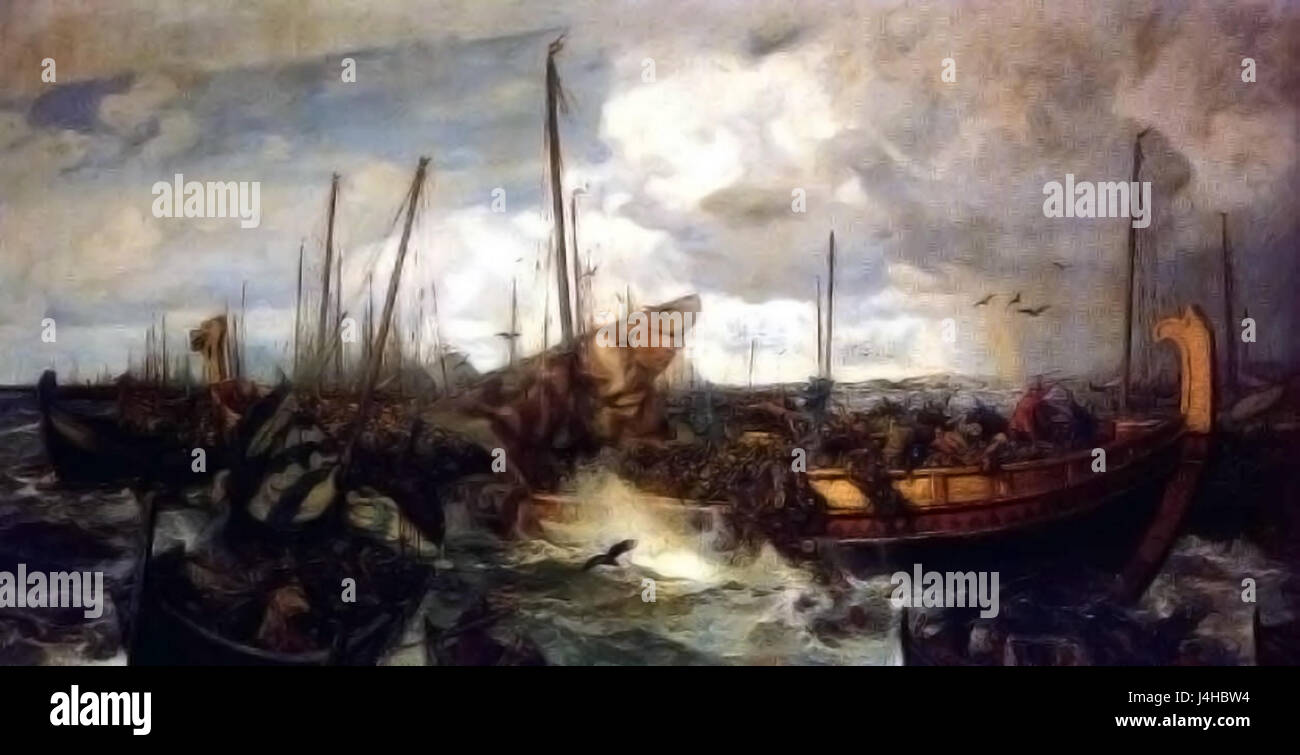 'Svolder' by Otto Sinding is an artwork depicting the battle of Svolder ...