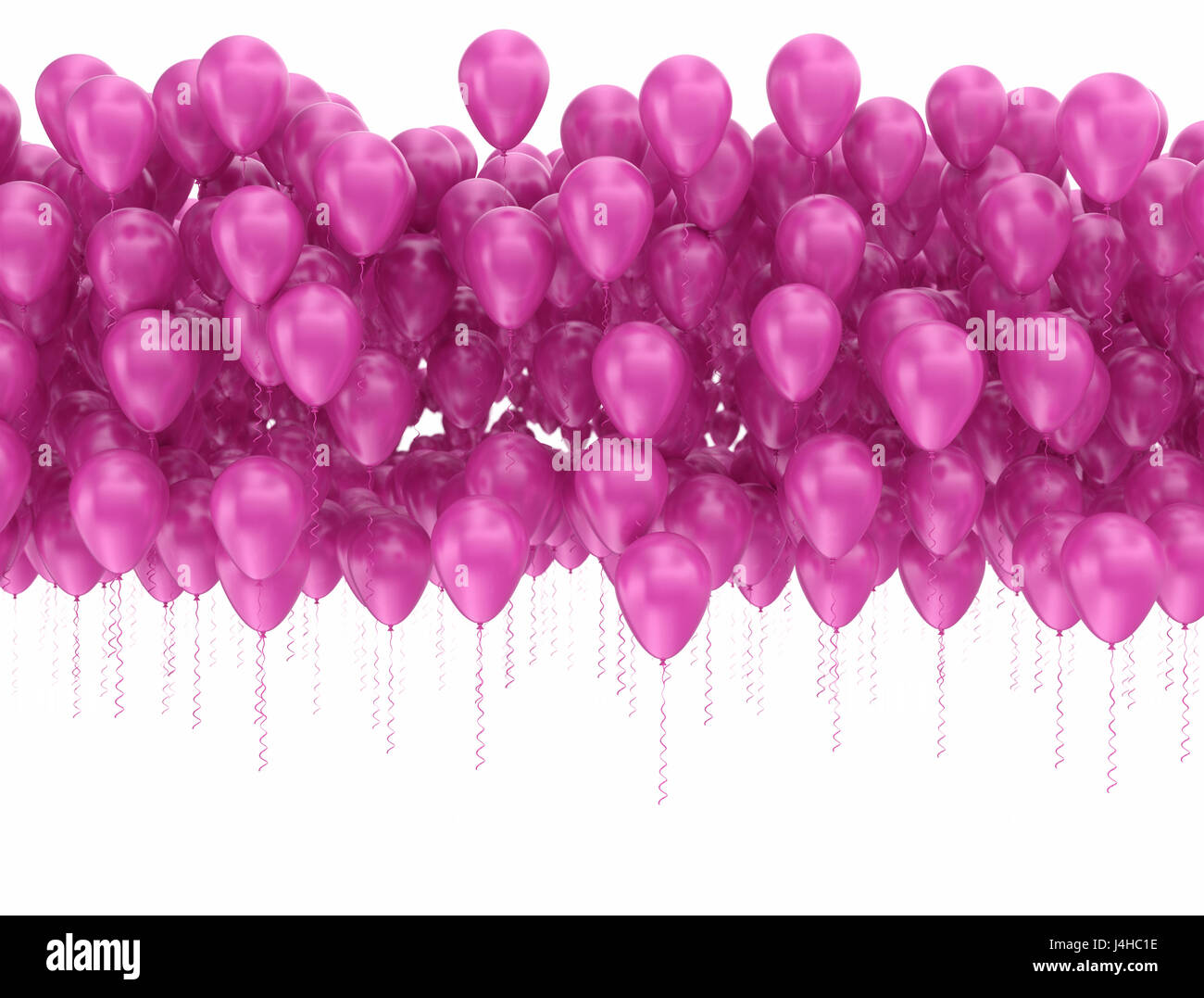 Pink party balloons isolated on white background Stock Photo - Alamy