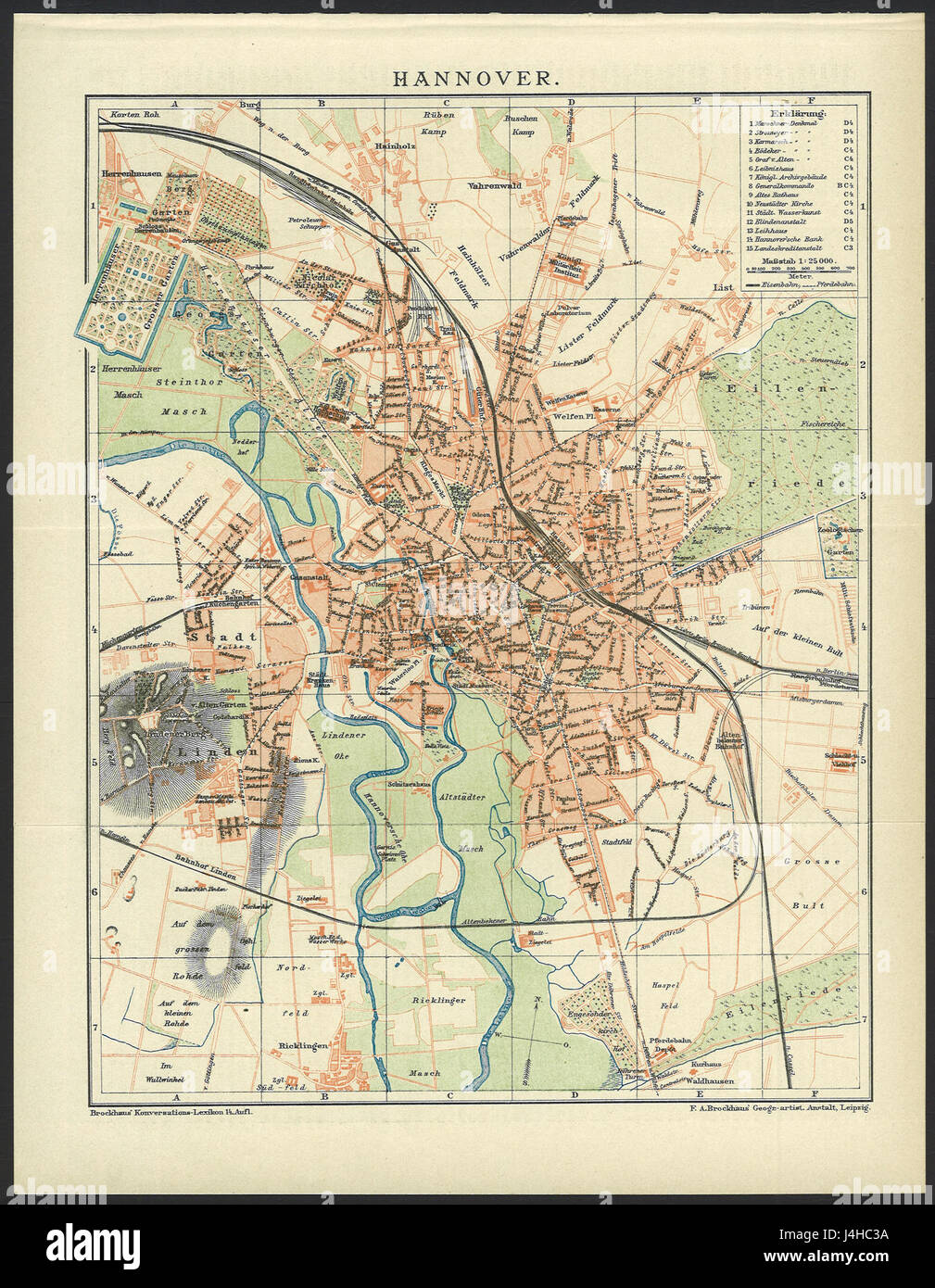 Wunderschone City Map Of Hannover Germany Ebenbild