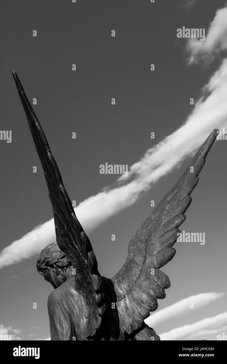 angel wings - black and white photo religious icons Stock Photo - Alamy
