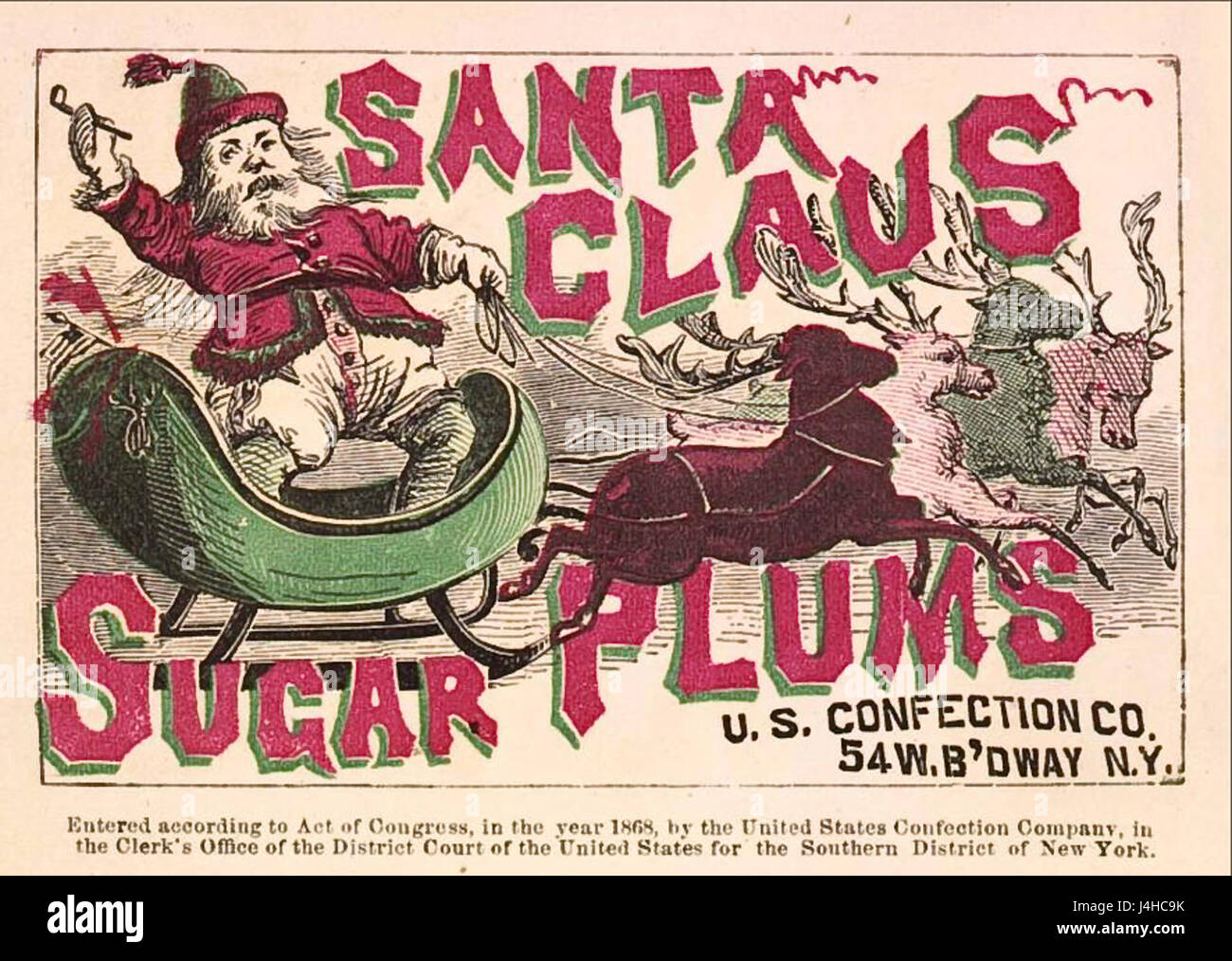 A historical image or illustration depicting Santa Claus and sugar ...