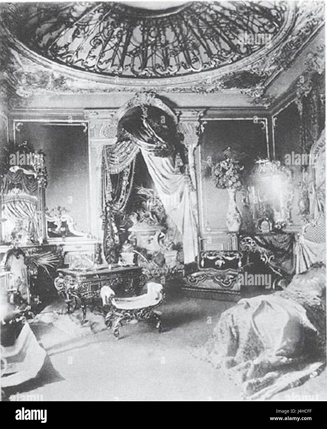 The boudoir designed by Sandor Jaray in 1883 represents the Rococo ...