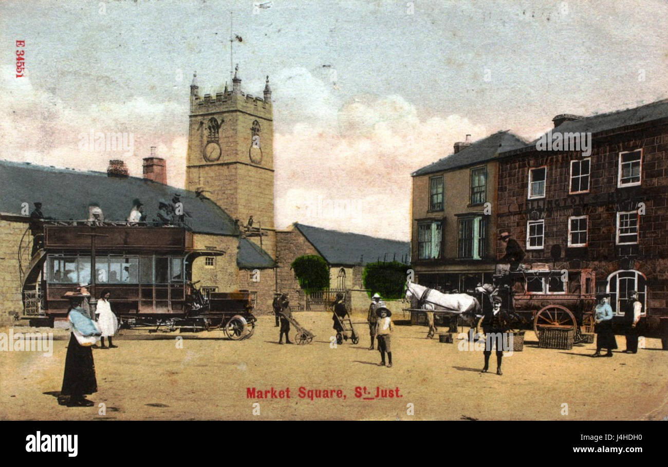 St Just Market Square Stock Photo - Alamy