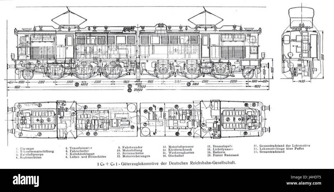 This refers to a schematic diagram of a locomotive model E39, used for ...