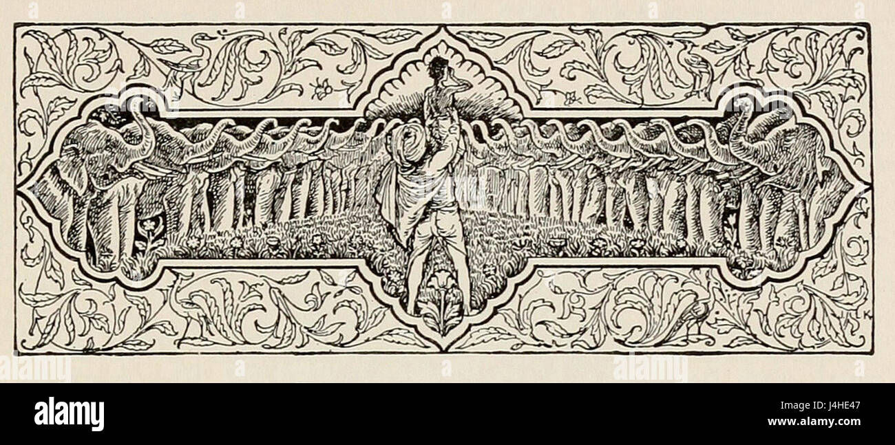 This illustration depicts a scene from the story of Toomai of the ...