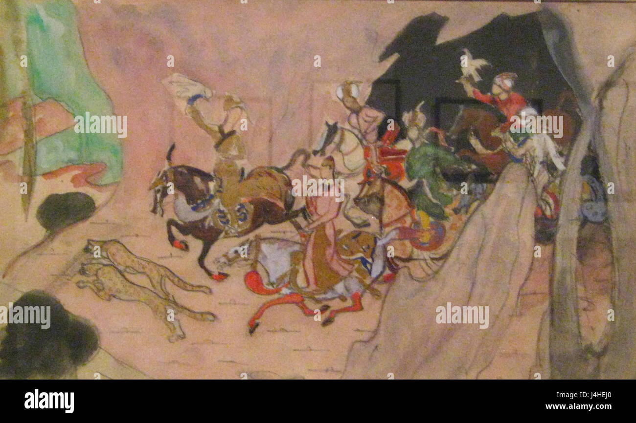 An artwork titled 'Scheherazade' by V. Serov, depicting the legendary ...