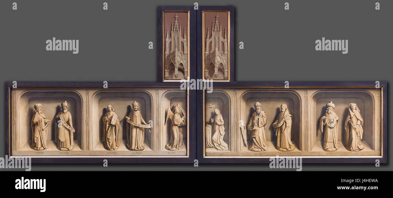Simon Marmion, Saint Bertin Altarpiece, ca 1459, Reconstruction of side ...
