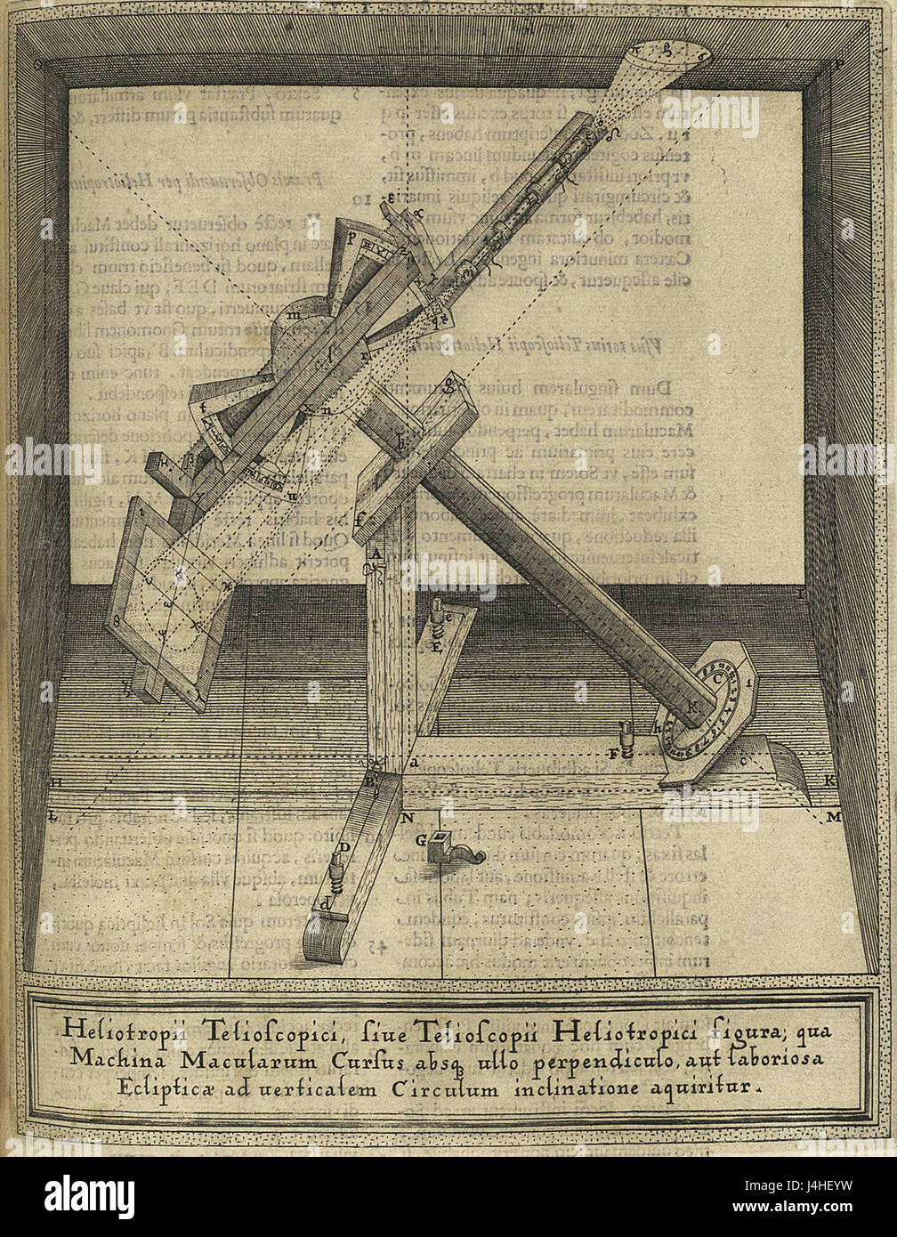A depiction of the sunspot instrument designed by Christoph Scheiner, a ...