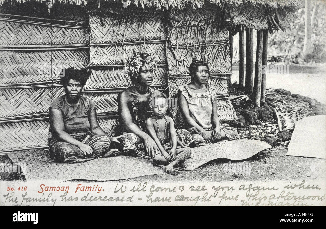Samoan family c 1909 Stock Photo - Alamy
