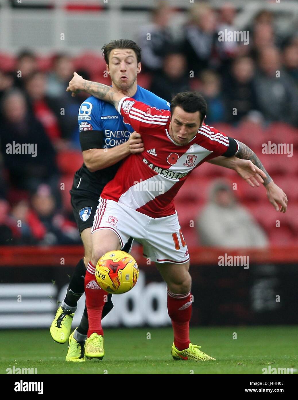 LEE TOMLIN & HARRY ARTER MIDDLESBROUGH V AFC BOURNEMOUT THE RIVERSIDE ...