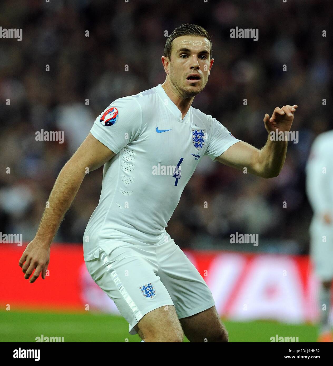 JORDAN HENDERSON OF ENGLAND ENGLAND V SLOVENIA WEMBLEY STADIUM LONDON ...
