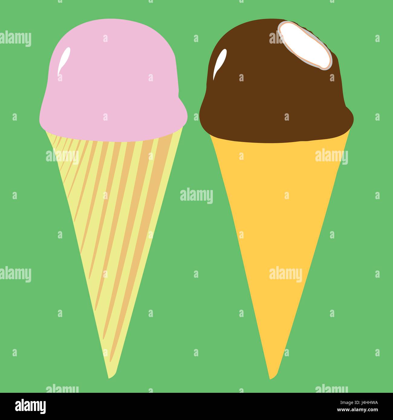 Set Of Ice Cream Cones Stock Vector Image And Art Alamy
